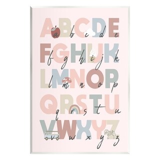 Stupell Pink Pastel Alphabet Chart Wall Plaque Art Design by Lil' Rue ...