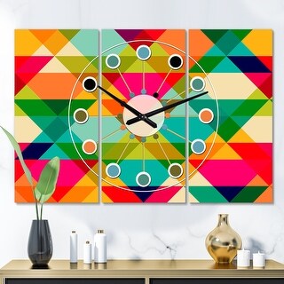 Designart 'Diamond Retro IX' Oversized Mid-Century wall clock - 3 ...