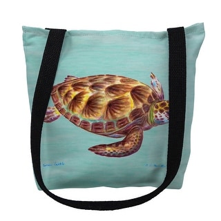 Green Sea Turtle on Aqua Small Tote Bag 13x13 - Bed Bath & Beyond ...