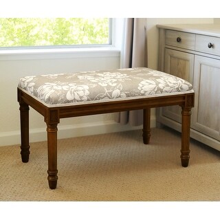 Taupe Magnolia Bench with Wood Stain Finish - Bed Bath & Beyond - 33150079