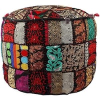 Indian Cotton Round Pouffe Ottoman Pouf Cover only - On Sale - Bed Bath ...