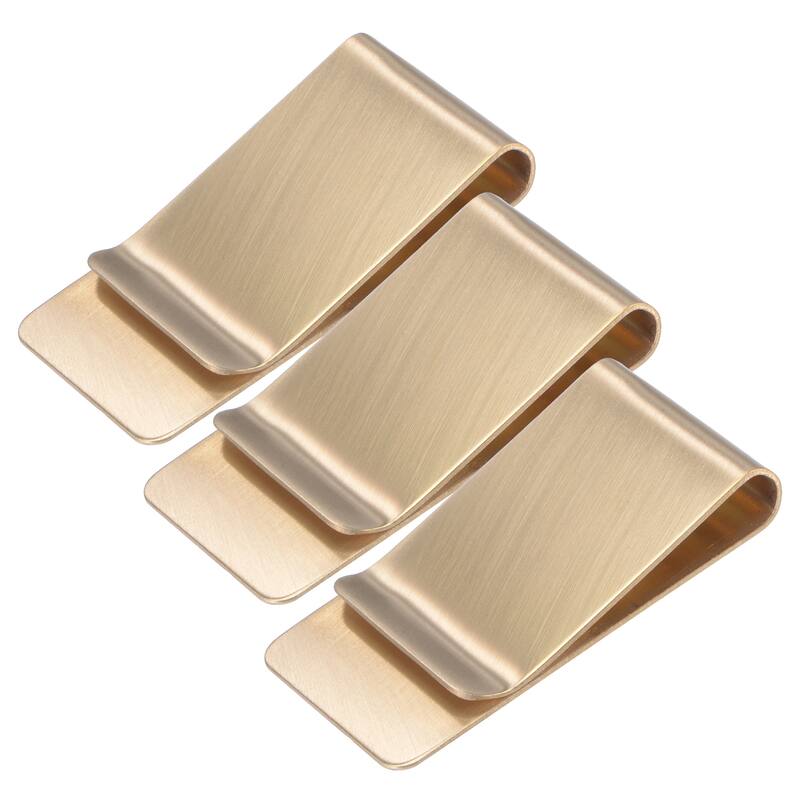 3pcs 50mm Stainless Steel Slim Clips Credit Card Holder Clamp, Gold ...