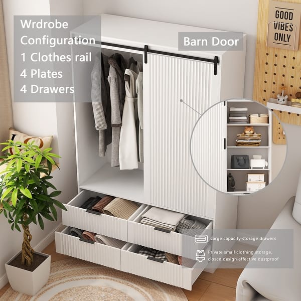 Wardrobe Closet Sliding Door Armoire Dressing Room Storage Cabinet ...