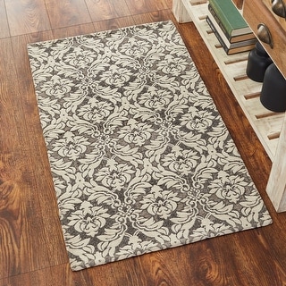 Joyce Grey Damask Scatter Rug - 27" x 45" - Bed Bath & Beyond - 37497643