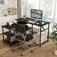L-Shaped Computer Desk with Shelves 360-deg Rotating Study Desk - Bed ...