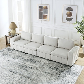 4-Seat Straight Sofa Modular Sectional Sofa for Living Room - Bed Bath ...