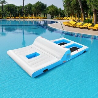 Floating 4-Person Inflatable Lounge Raft with 130W Electric Air - 144 ...