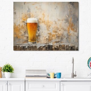 Designart "Beer Glass Grunge Background" Beer Wall Art - Bed Bath ...