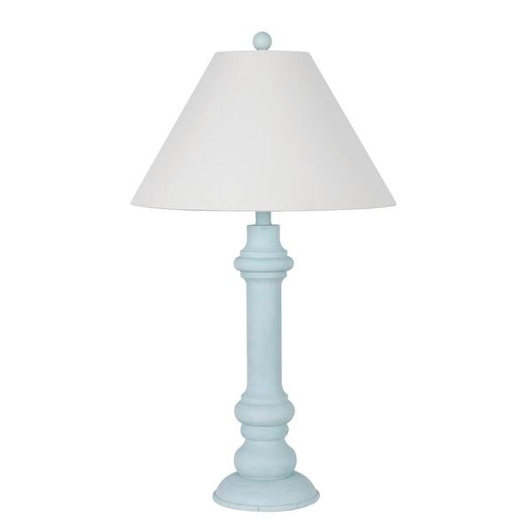 Polyresin 30" Table Lamp with Linen Shade, Light Blue (Set of 2) - Bed ...