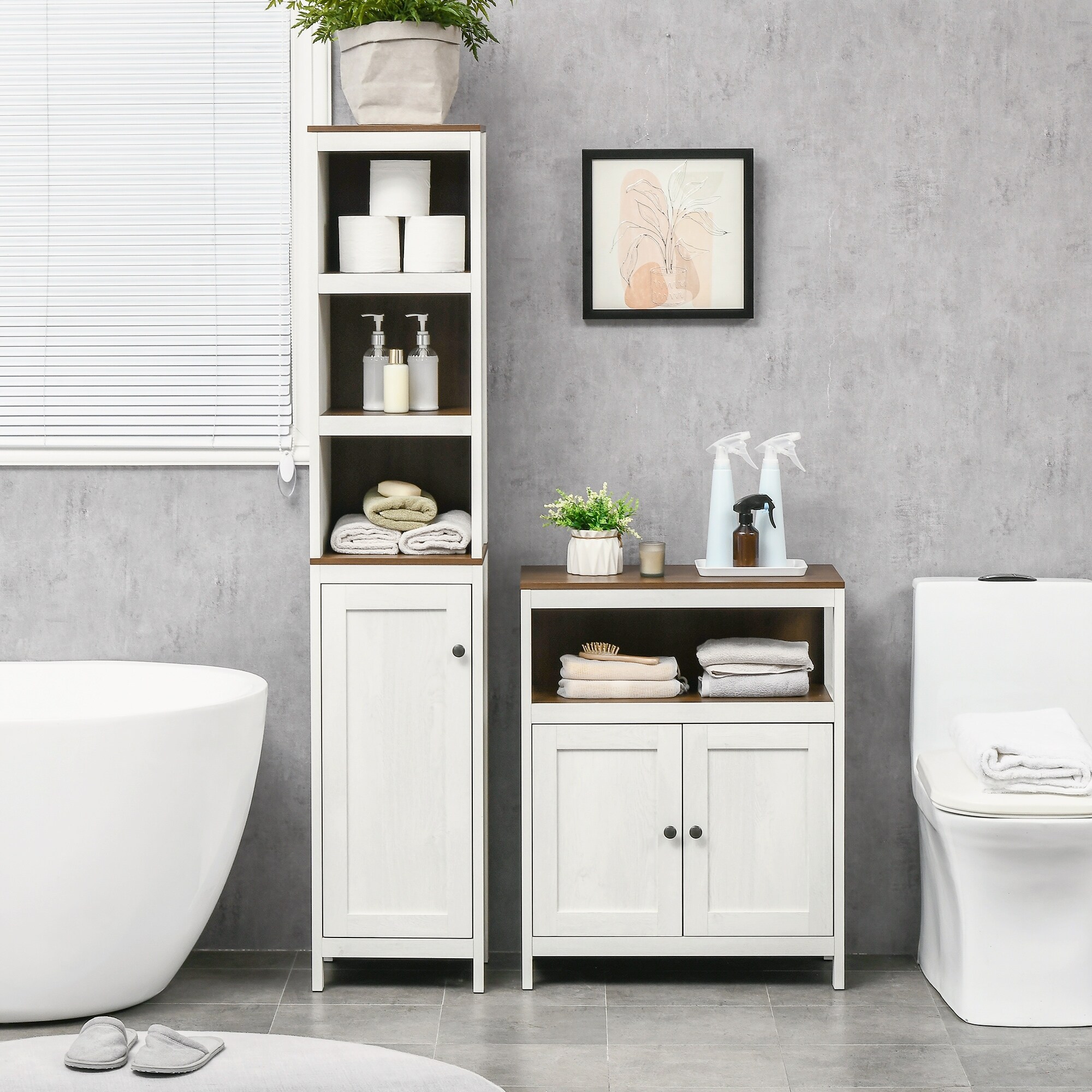 White bathroom tower store