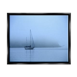 Stupell Foggy Boat Sailing Framed Floater Canvas Wall Art Design by ...