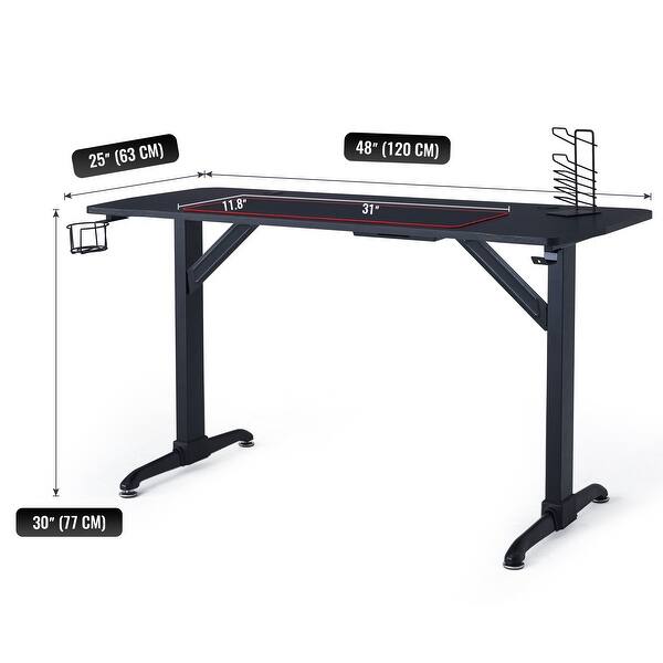 CO-Z 48-Inch Reinforced T-shaped Computer Desk and Gaming Table - Bed ...