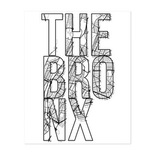 Bronx New York The Bronx Street Map Typography Maps Art Print/Poster ...