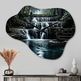 Designart - Waterfall Eternal Cascade I - Waterfall Large Wall Clocks ...