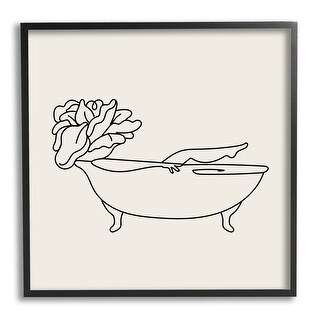Stupell Floral Person Bathing Line Doodle Framed Giclee Art by Lil' Rue ...