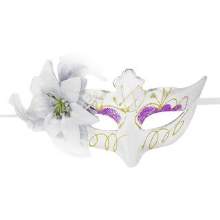 Unique Bargains Ladies Self Tie Flower Decor Plastic Dancing Party Eye ...