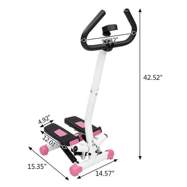 Fitness Twist Stepper Step Machine w/Handle Bar and LCD Monitor - Pink ...