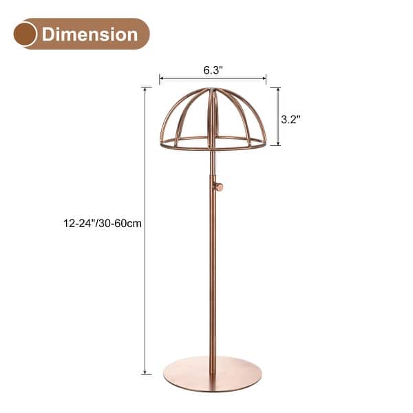 Metal Hat Display Stand 2 Pack Adjustable Hat and Wig Rack Holder ...