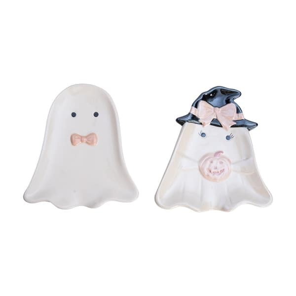 Dolomite Pearlized Bow Tie Ghost Spoon Rest Halloween Dishware - White ...