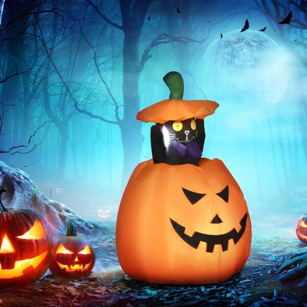 jack o lantern cat inflatable