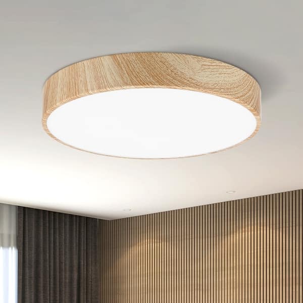 Myth Realm Forest LED Flush Mount Light 13" Wooden - 13 - Bed Bath ...