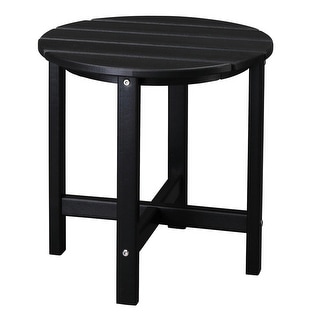 Outdoor 18" High Density Polyethylene Round Side Table - Bed Bath ...