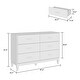 Timechee 6 Drawer 47.2''W Double Dresser Solid Wood Legs Lacquer Chest ...