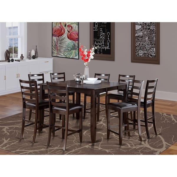 East West Furniture 9 Piece Counter Height Dining Set- a Square Kitchen ...