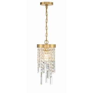 Winfield 1 Light Antique Gold Pendant - 7"W x 16"H x 7"D - Bed Bath ...