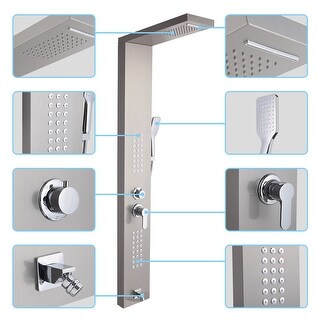 60"Stainless Steel 5 in 1 Multi-Function Shower Panel - Bed Bath ...