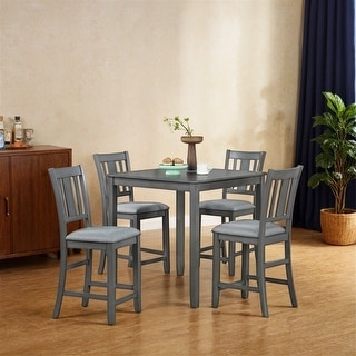 Dining Table Set,Wooden Dining Square Table,Kitchen Table Set,5PCS ...