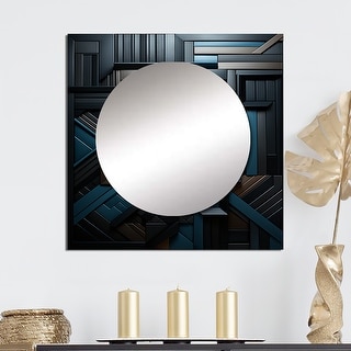 Designart "Onyx Opulence Vector" Abstract Shapes Wall Mirror - Abstract ...