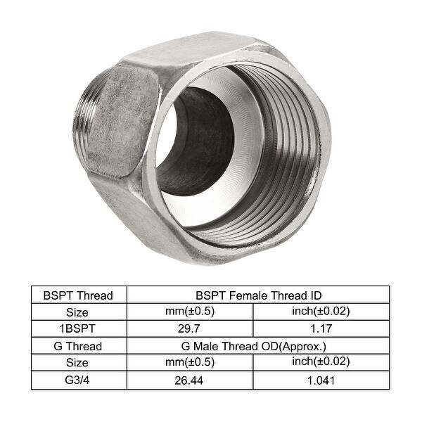 Stainless Steel Hex Reducer Pipe Fitting Female to Male Thread Adapter - Silver - Bed Bath ...