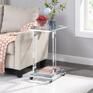 Acrylic Square Table Side Table with Metal Base - Bed Bath & Beyond ...