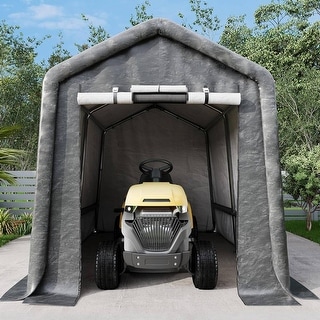 7x12 FT Portable Outdoor Storage Shed, Carport for Motorcycle, Firewood ...