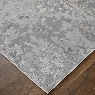 8' X 10' Silver Gray And White Abstract Area Rug - 3'6" - Bed Bath ...