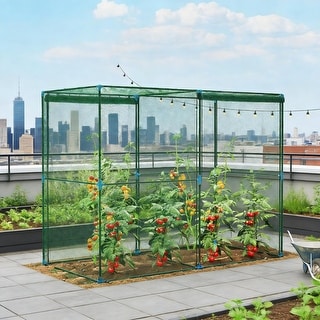 GDFStudio - Walk-In Garden Crop Cage Plant Protector with Steel Frame ...