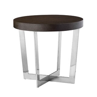 24-Inch Round Side End Table with Metal Frame - Bed Bath & Beyond ...