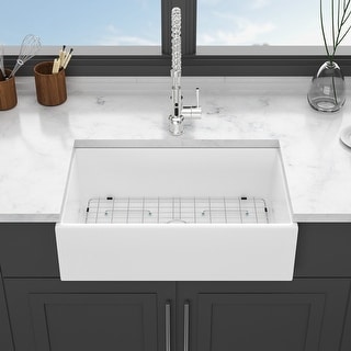 33 Inch Kitchen Sink White Undermount Apron Front Fireclay Ceremic ...