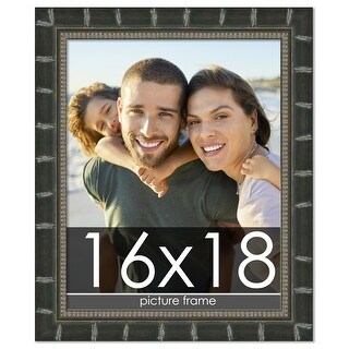 16x18 Bamboo Black Complete Wood Picture Frame with UV Acrylic, Foam ...