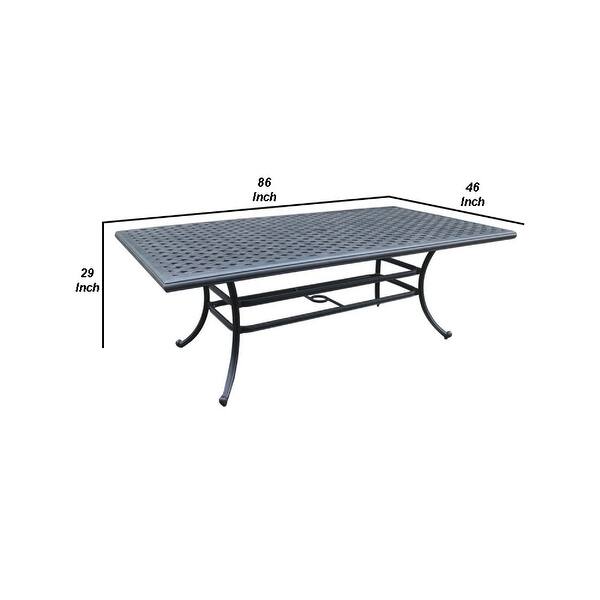 86 Inch Metal Outdoor Patio Family Dining Table, Dark Bronze - Bed Bath ...