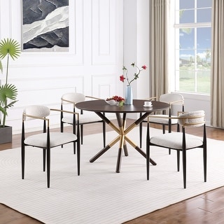 Morden Fort Dining Sets,Round Dining Table and Iron Chairs - Bed Bath ...
