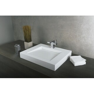 DAX Solid Surface Rectangular Single Bowl Top Mount Bathroom Basin ...