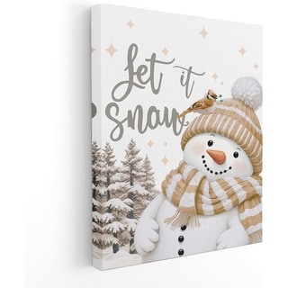 Snow Orange Snowman Winter Wall Art Poster - Bed Bath & Beyond - 43507058