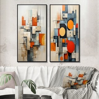 Designart "Constructivism Constructed Horizons V" Constructivism Framed ...