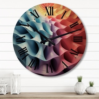 Designart "Opt Art Chromatic Delirium III" Modern Oversized Wood Wall ...