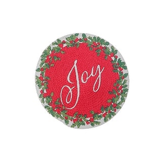 Christmas Printed Round Cotton Rope Placemat Joy - Set of 12 - Bed Bath ...