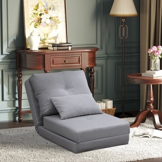 Convertible Flip Chair with Adjustable Backrest and Pillows - Bed Bath ...