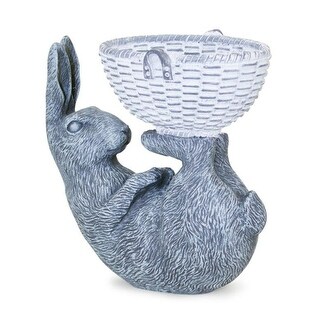 7" Laying Rabbit with Basket Easter Tabletop Figurine - Bed Bath ...