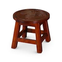 Carved Queen Bee Wooden Step Stool Rubberwood Foot Rest Stool Coffee ...